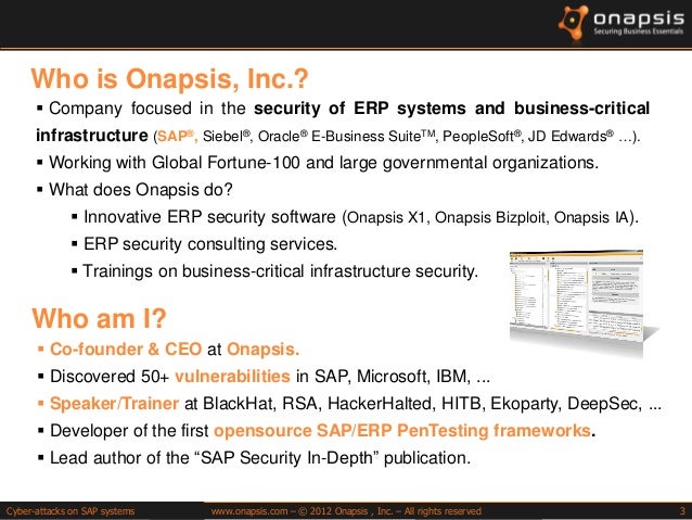 Cyber Attacks To Sap Systems