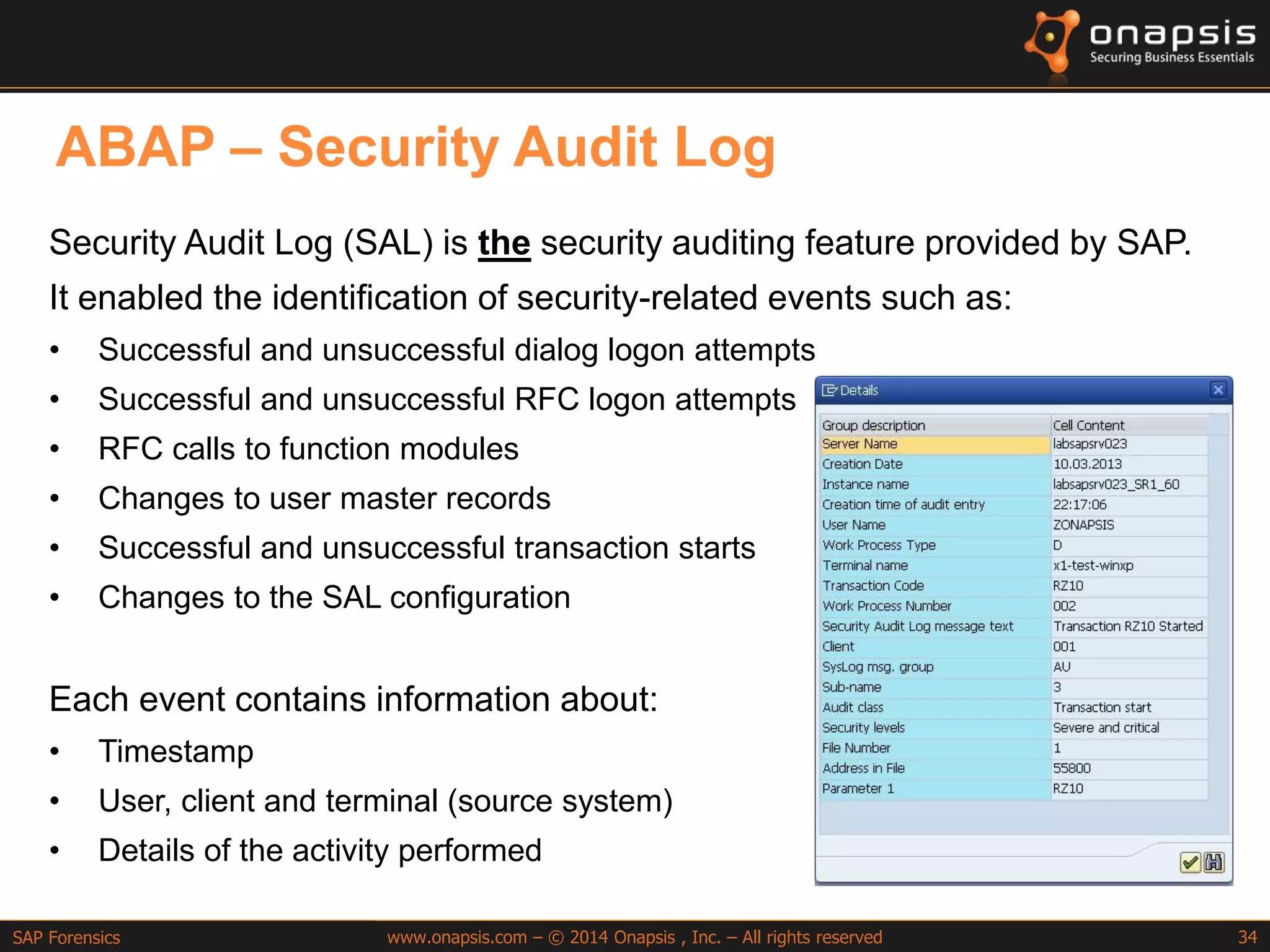 Onapsis SAP Forensics: Detecting White-Collar Cyber Crime with SAP ...