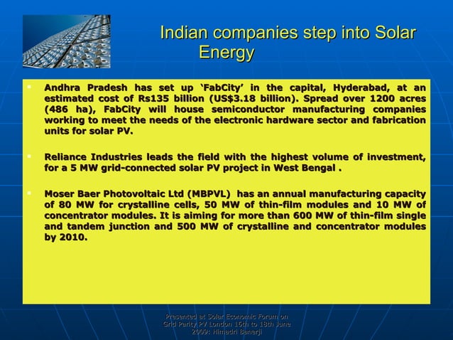Solar Power 2020: India On A National Solar Mission | PPT | Power and ...