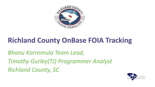 OnBase FOIA Tracking SCGMIS | PPTX | Computer Software and Applications ...
