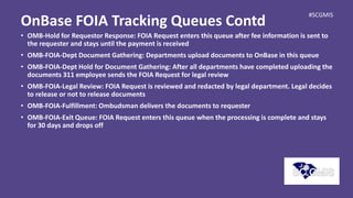 OnBase FOIA Tracking SCGMIS | PPTX | Computer Software and Applications ...