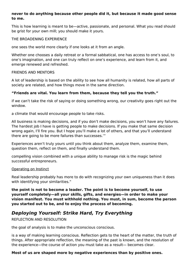 On becoming a leader warren g. bennis | PDF | Executive Leadership ...