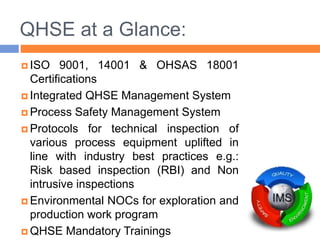 QHSE statistics of company in complaince with best industry practicesOnboarding | PPTX