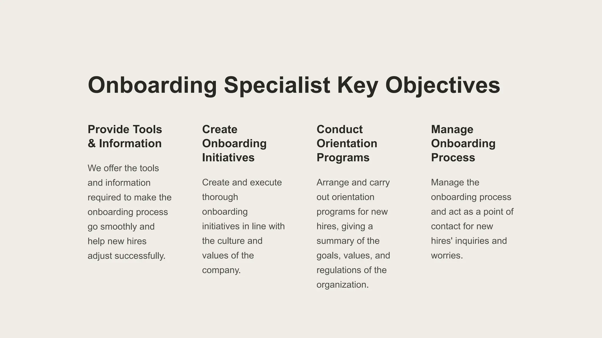 Onboarding Specialists Job Description Template | PPT