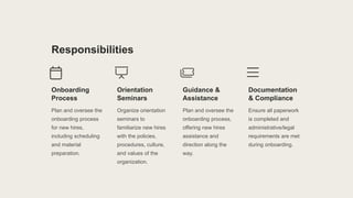 Onboarding Specialists Job Description Template | PPT