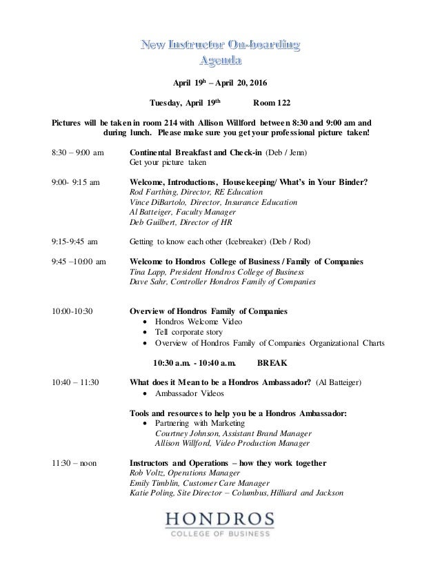 Onboarding agenda 4.19.2016