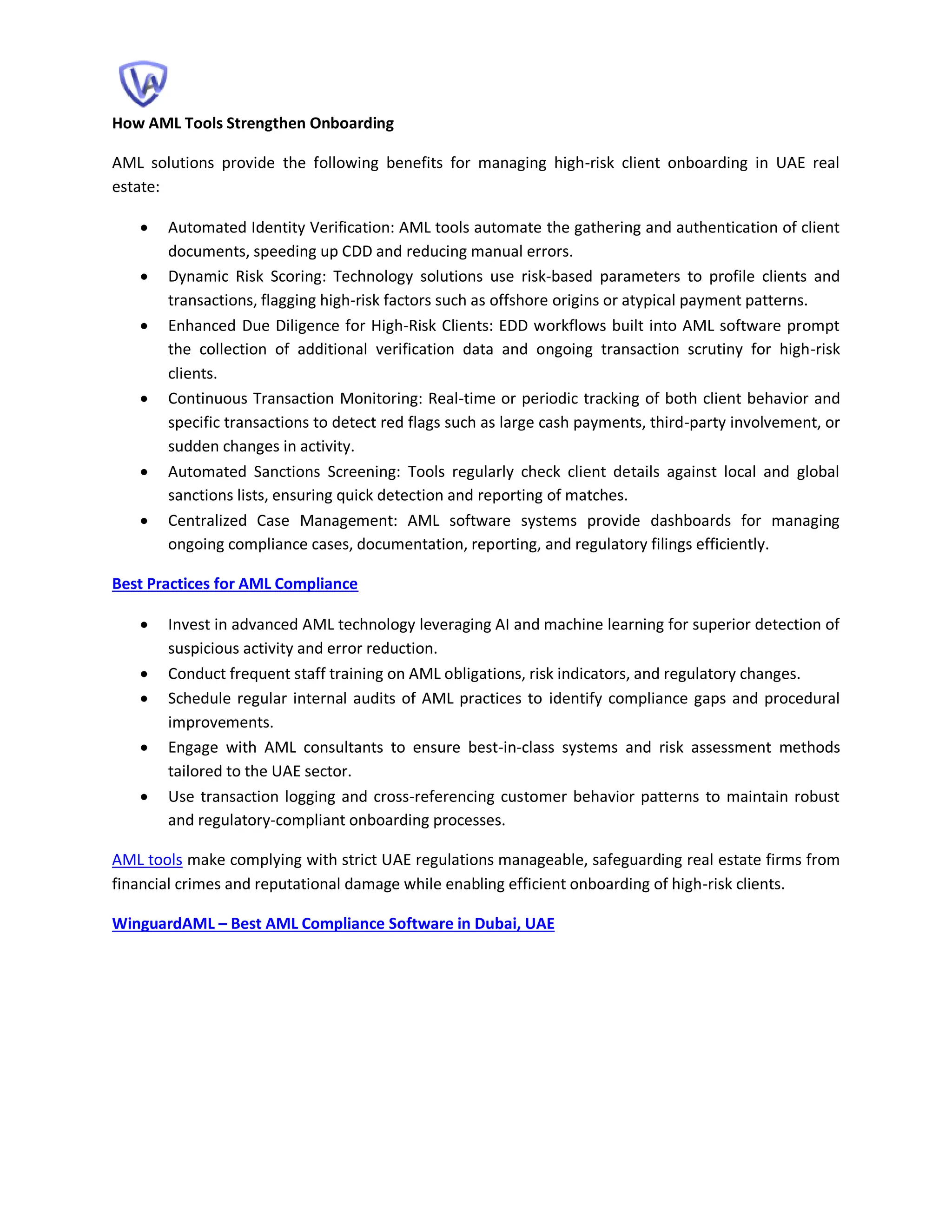 Onboarding High Risk Clients in UAE Real Estate - Heres How AML Tools ...
