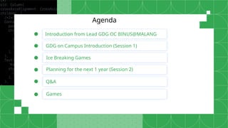 Info Session : Introduction to GDG OC BINUS@MALANG | PPT | Free Download