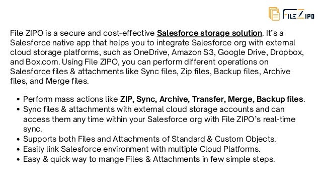 End-to-End Salesforce Storage Solution by File ZIPO | PDF