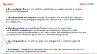 Onboarding slides for UiPath Meetup - Welcome | PPT