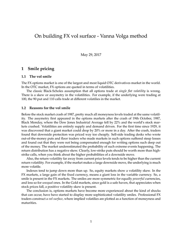 On building FX Volatility surface - The Vanna Volga method | PDF