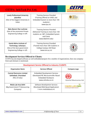 CETPA On-Campus Training Proposal for Different Colleges | PDF