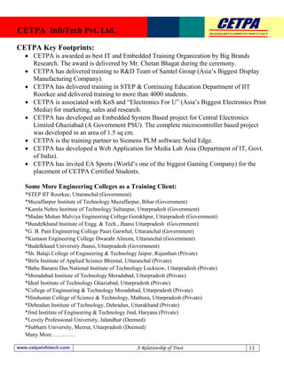 CETPA On-Campus Training Proposal for Different Colleges | PDF