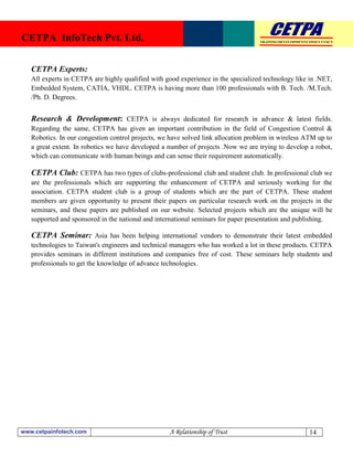 CETPA On-Campus Training Proposal for Different Colleges | PDF