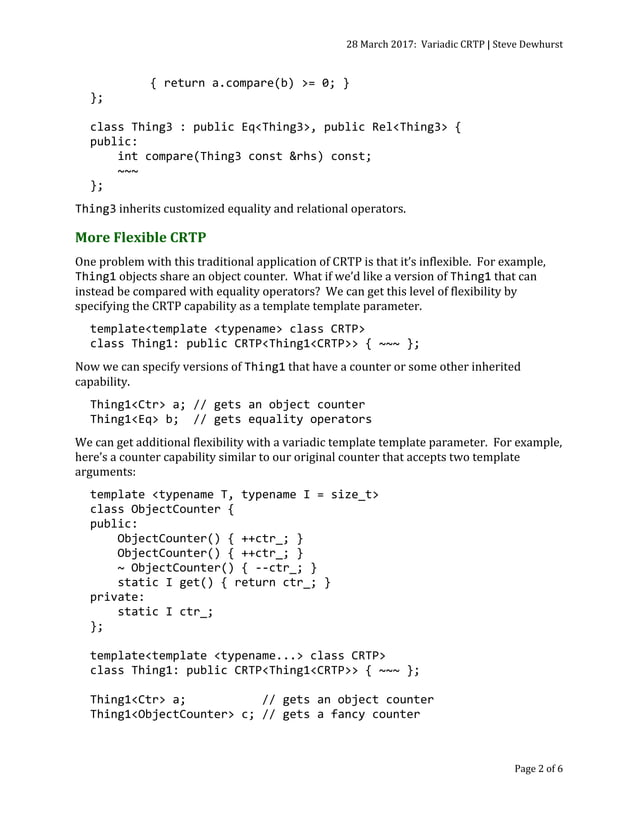 Variadic CRTP : NOTES | PDF