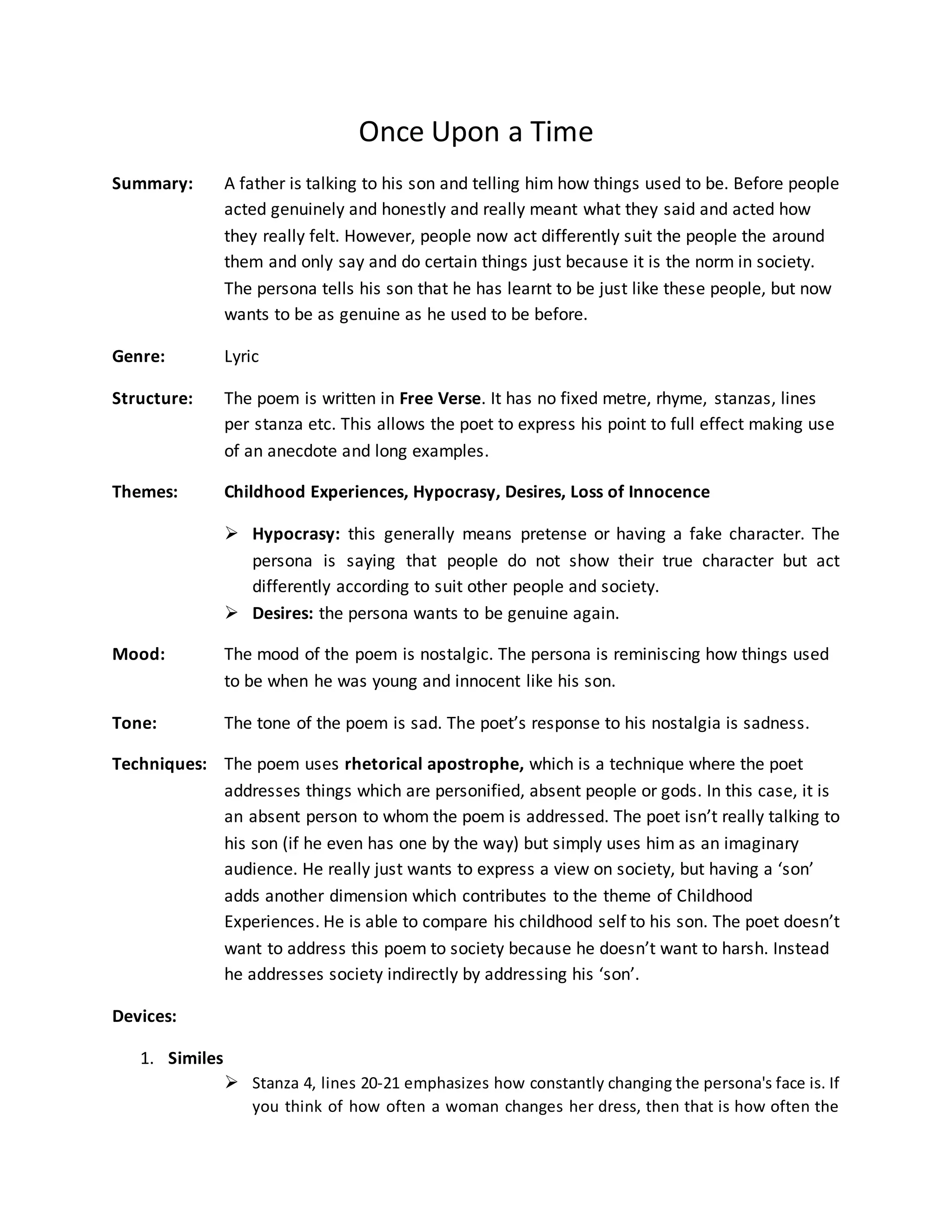 Once Upon A Time | DOCX