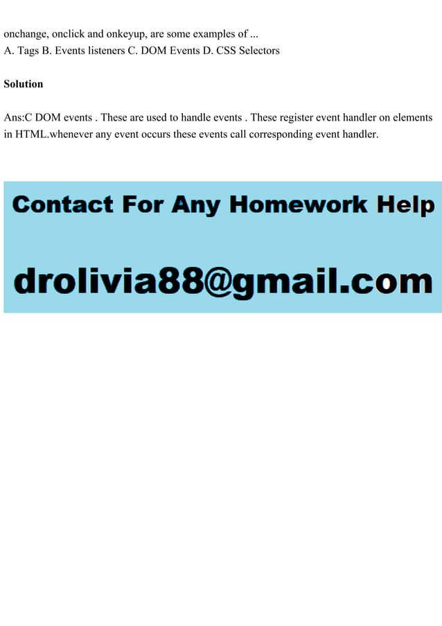onchange, onclick and onkeyup, are some examples of ...A. Tags B. .pdf ...