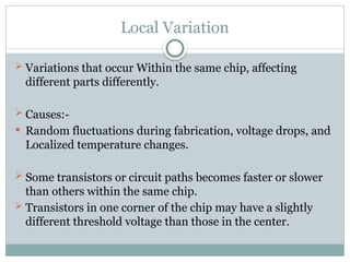 Presentation on The On Chip Varriations. | PPTX