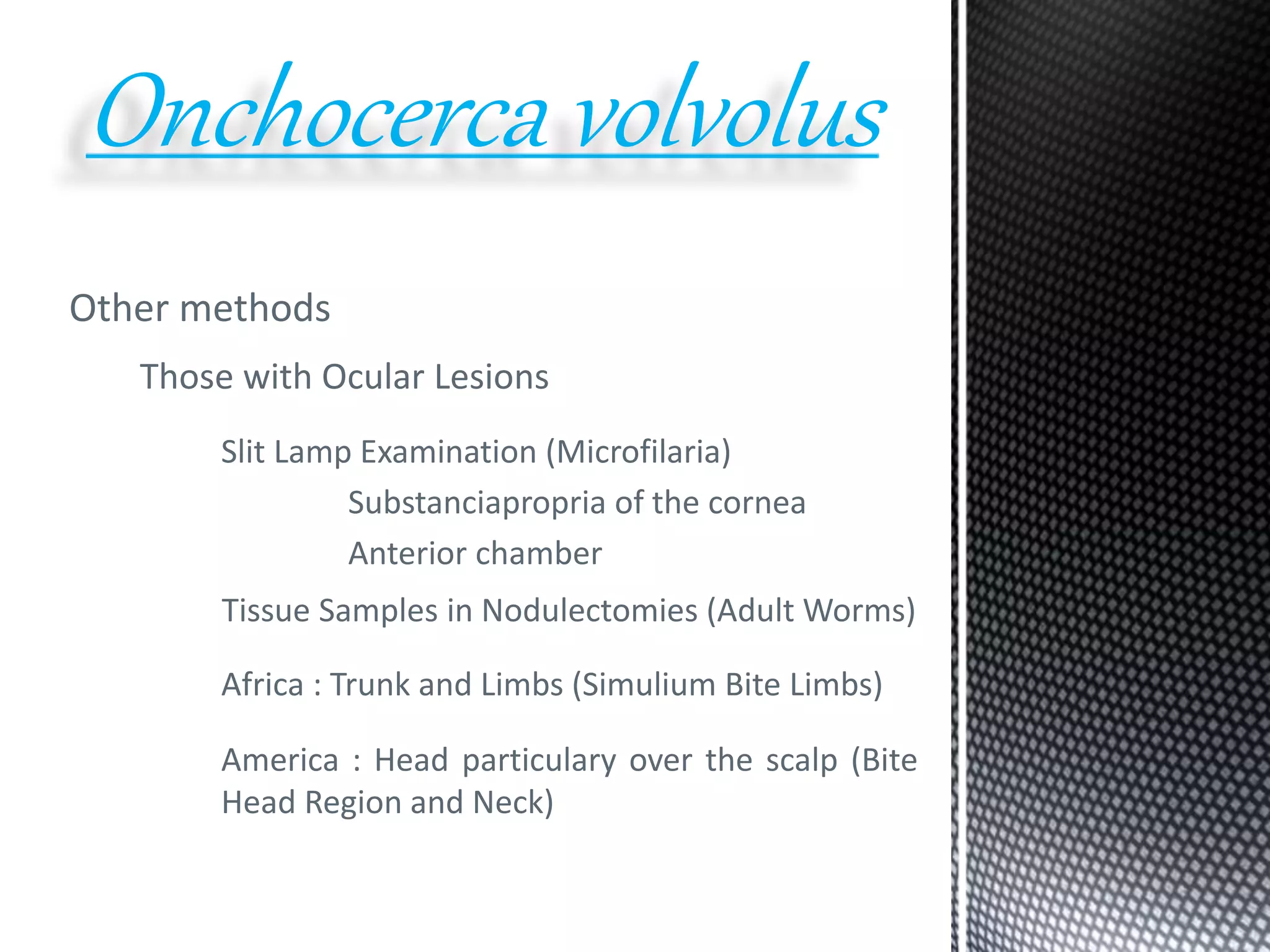 Onchocerca volvulus | PPTX | Infectious Diseases | Diseases and Conditions