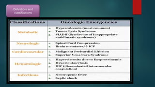Onco-Emergency.pptx | Endocrine and Metabolic Diseases | Diseases and Conditions