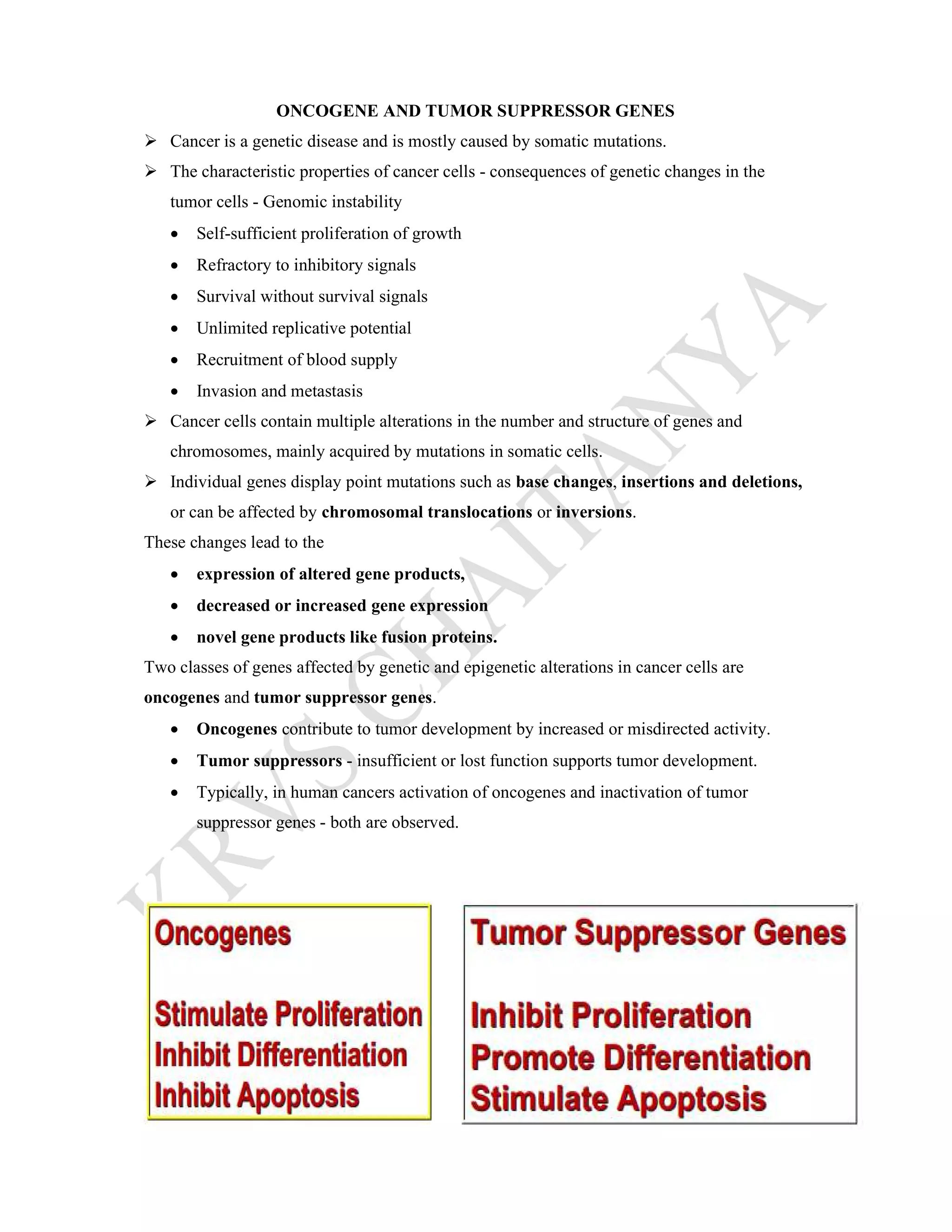 ONCOGENE AND TUMOUR SUPPRESSOR GENE | PDF