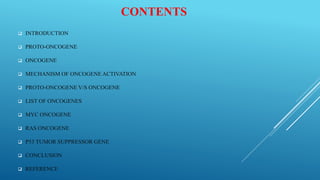 Presentation on oncogene with respect to cancer | PPTX