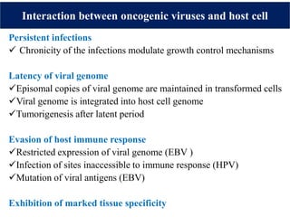 Oncogenic virus-host cell interaction | PDF