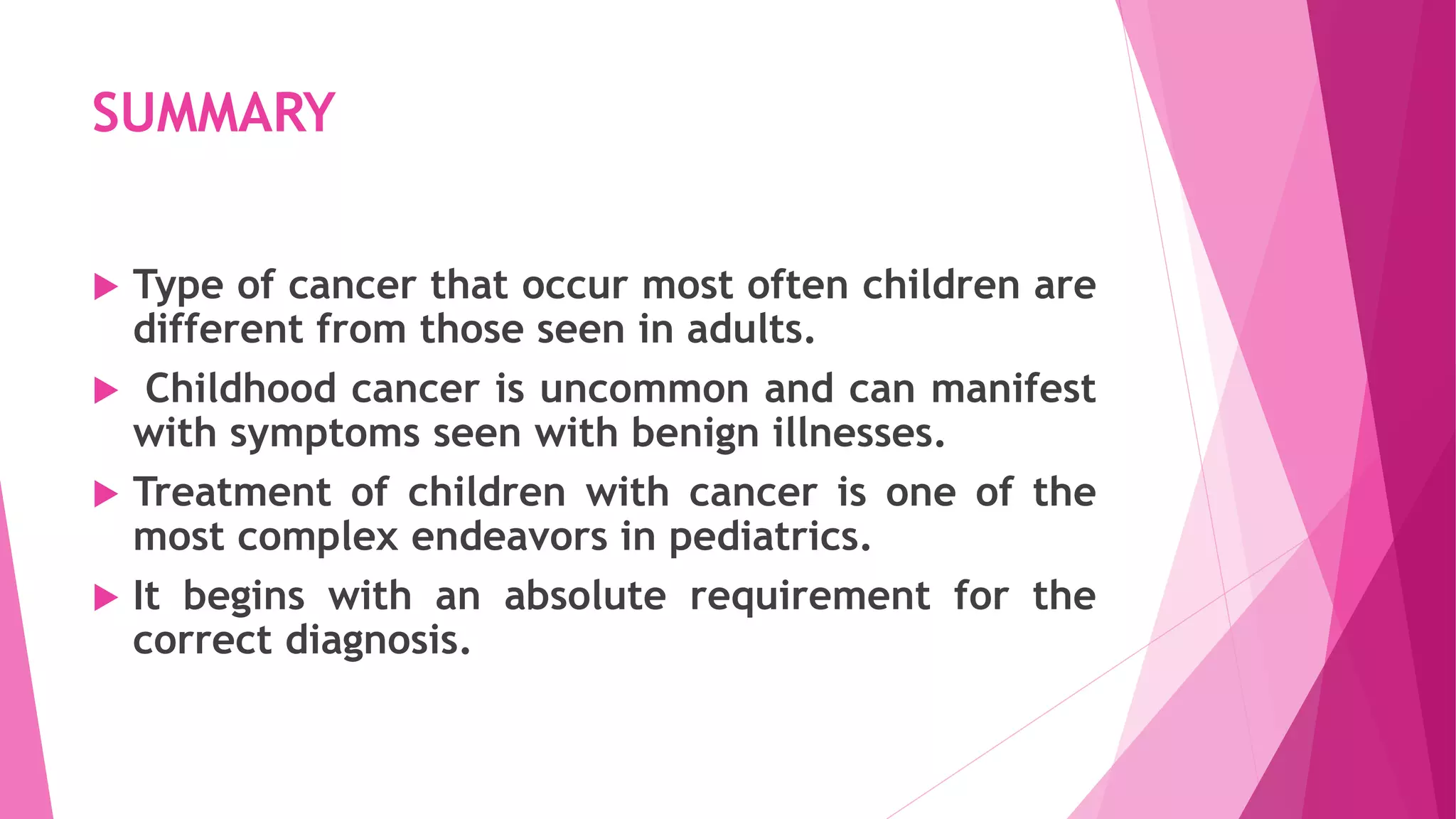 Oncological disorders in children | PPTX