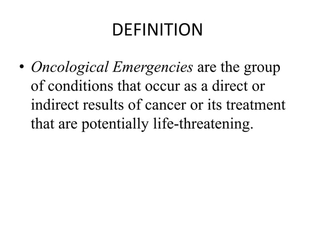 Oncological emergencies | PPTX