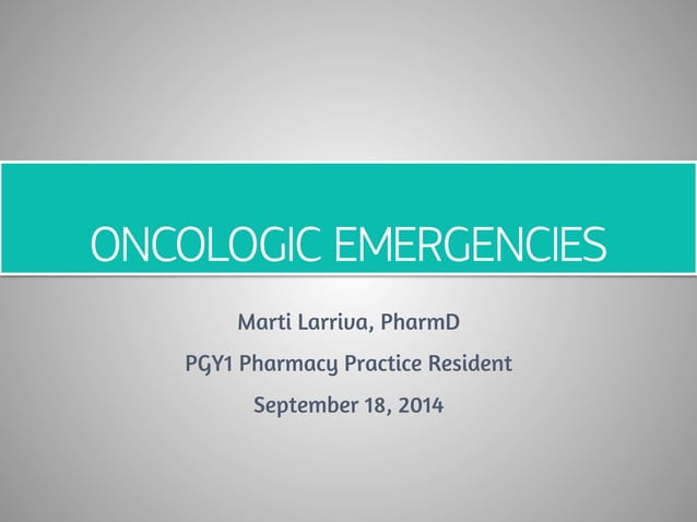 Oncologic emergencies | PDF | Cancer | Diseases and Conditions
