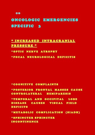 ONCOLOGIC EMERGENCIES SPECIFIC 3.pdf. | PDF