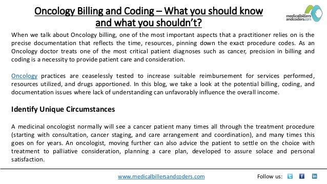 Oncology Billing and Coding – What you should know and what you shouldn ...