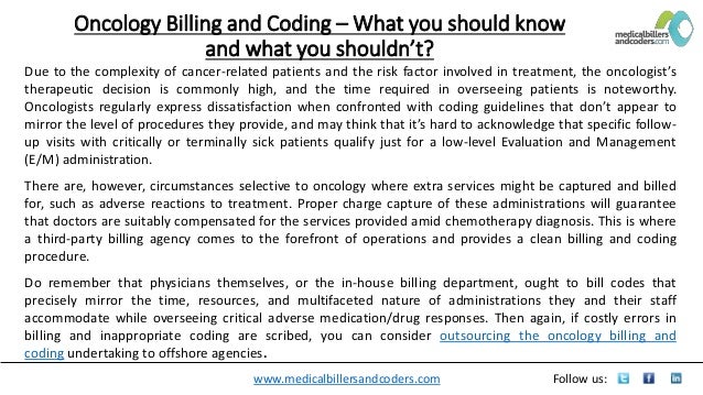 Oncology Billing and Coding – What you should know and what you shouldn’t? | PPTX