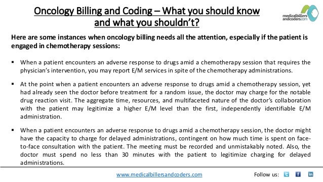 Oncology Billing and Coding – What you should know and what you shouldn ...