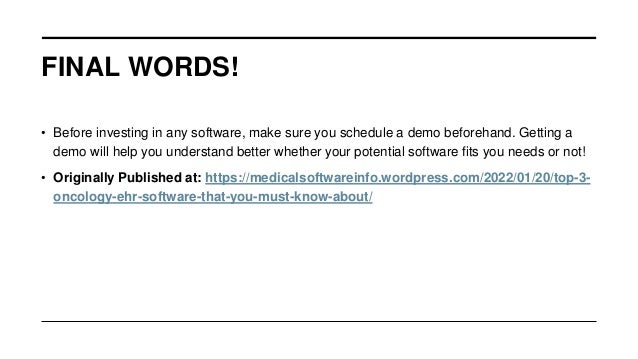 Oncology ehr software that you must know about | PPTX