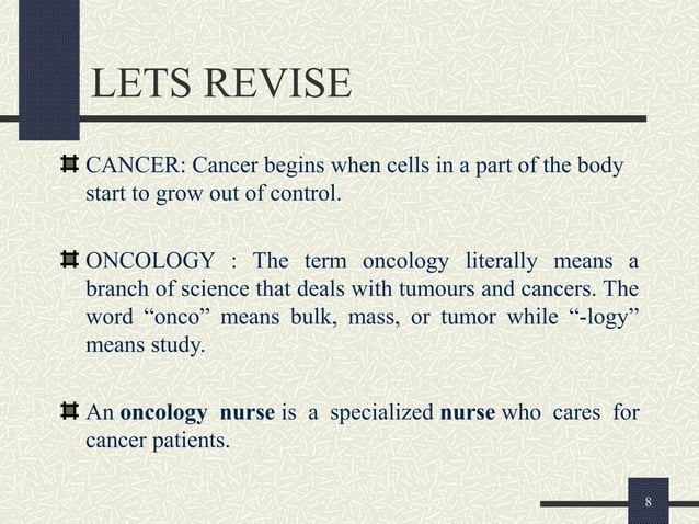 Oncology Nursing : The Comprehensive Perspective | PPT