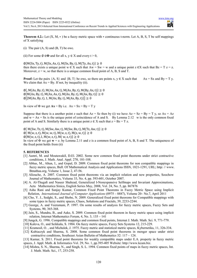 On Common Fixed Point Theorem In Fuzzy Metric Space Pdf