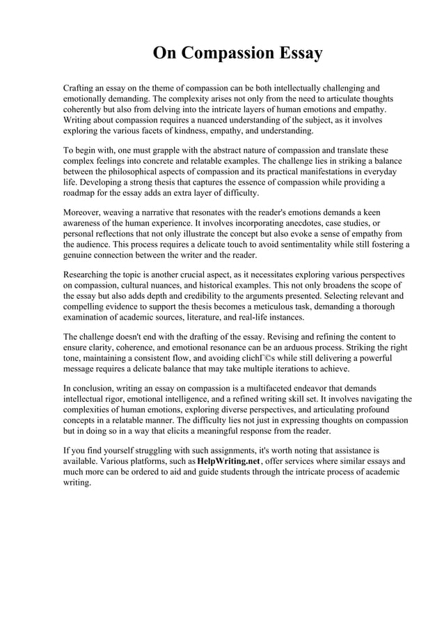 On Compassion Essay. Albert Einstein College of Medicine | PDF