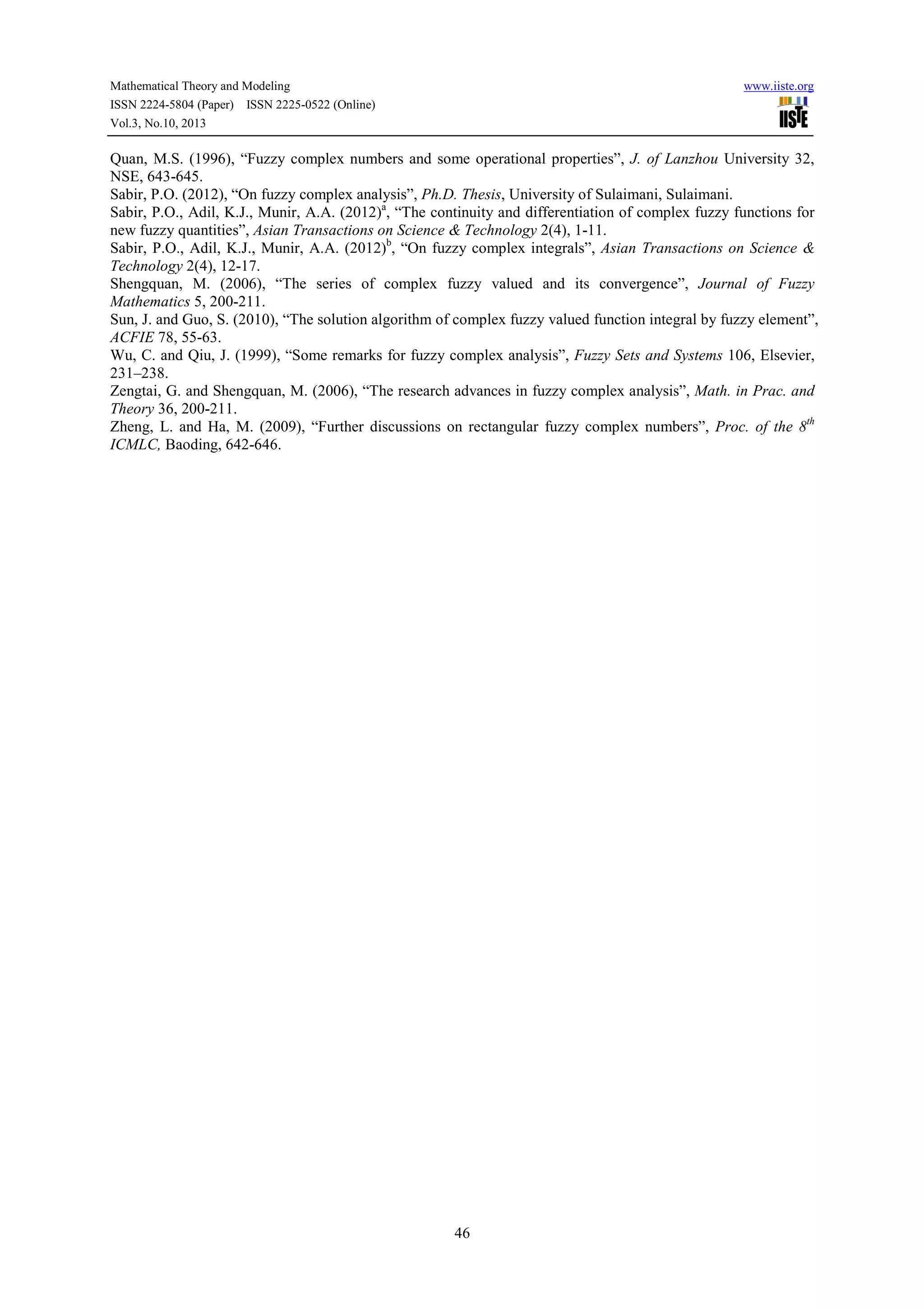 On continuity of complex fuzzy functions | PDF