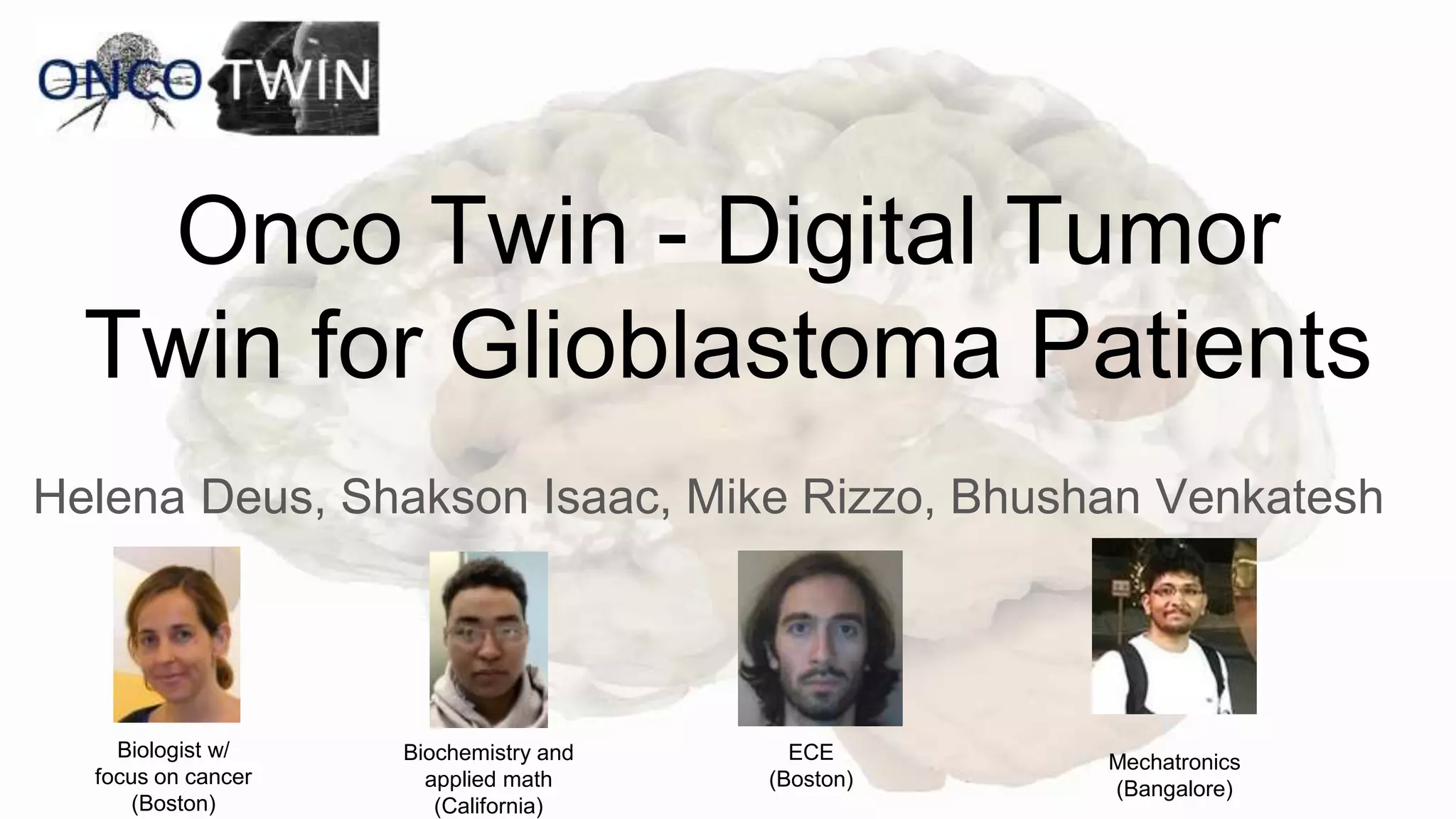 OncoTwin - digital twin of a patient tumor | PPTX