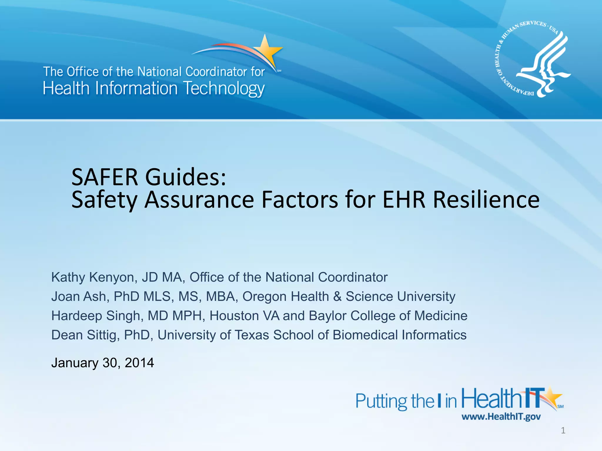 Onc safer guides to safe ehr jan302014_ppt | PPT