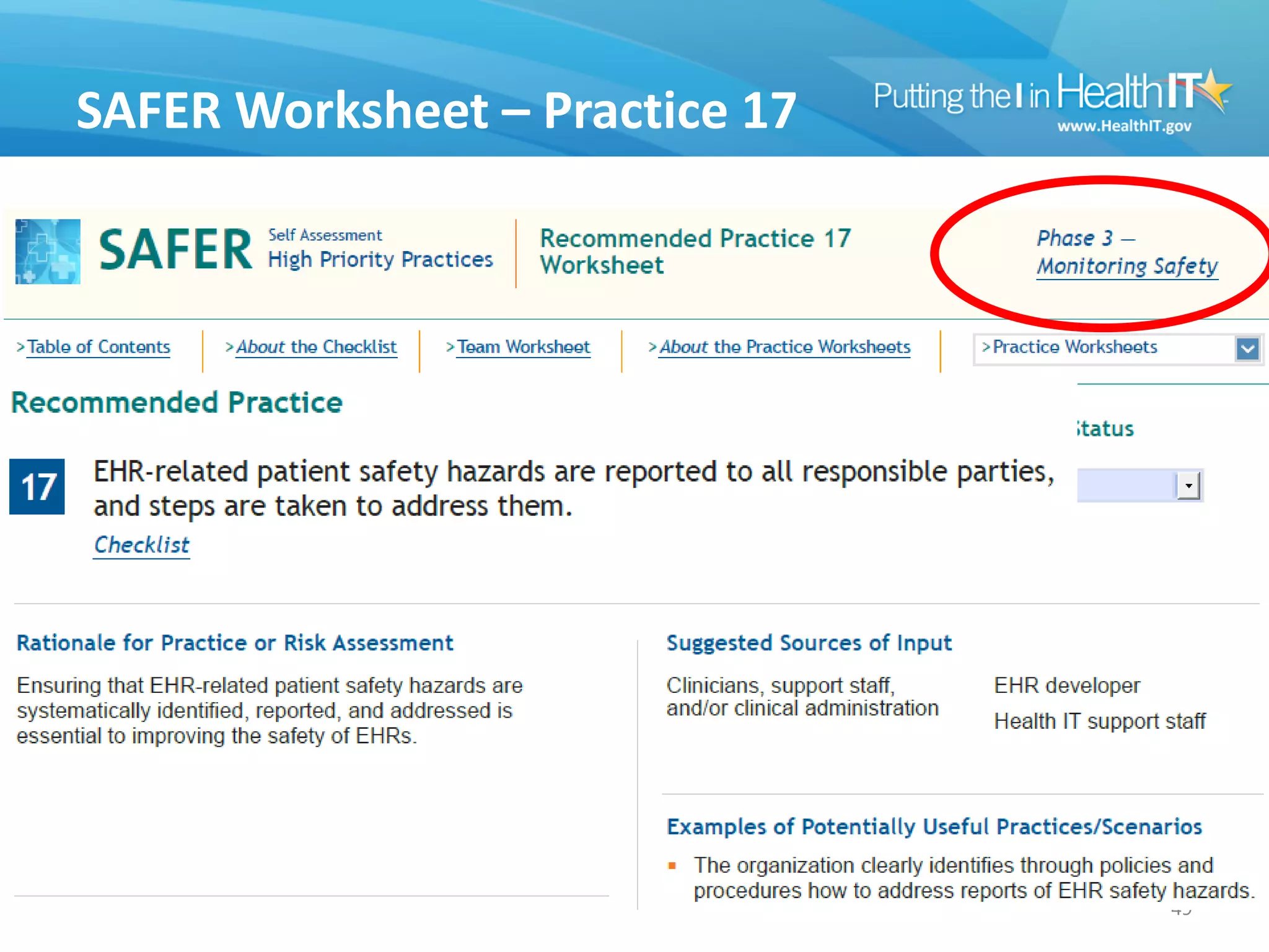 Onc safer guides to safe ehr jan302014_ppt | PPT