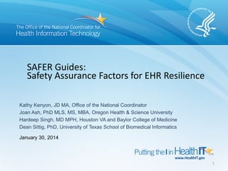 Onc safer guides to safe ehr jan302014_ppt | PPT