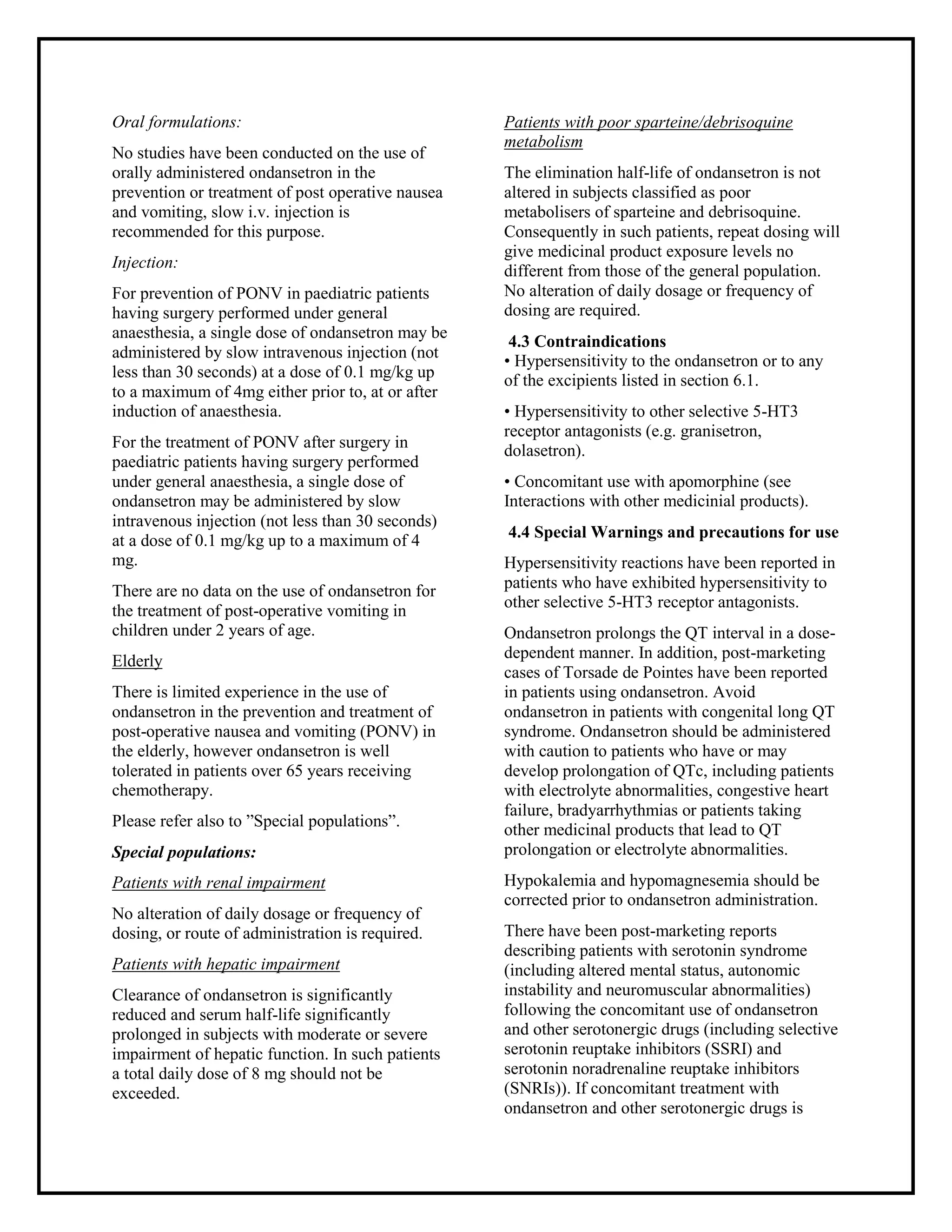 Ondansetron 4 mg film coated tablets smpc- taj pharmaceuticals | PDF