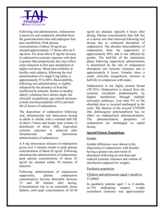 Ondansetron Injection USP Taj Pharma SmPC | PDF