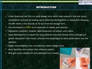 Development and Characterization of Ondansetron Mouth Dispersible Films using Pullulan Polymer | PPT