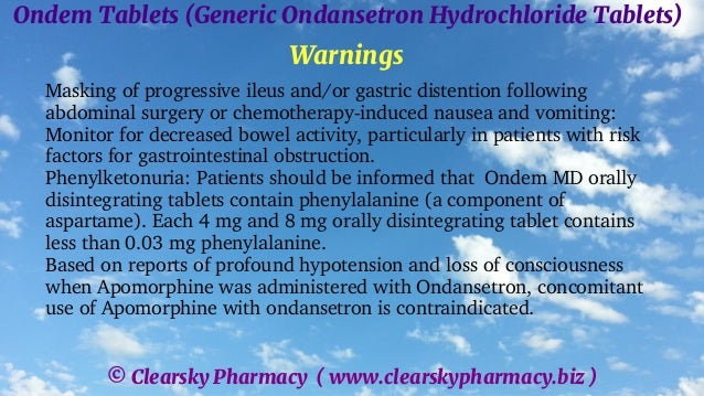 Ondem Tablets (Generic Ondansetron Hydrochloride Tablets) | PPT