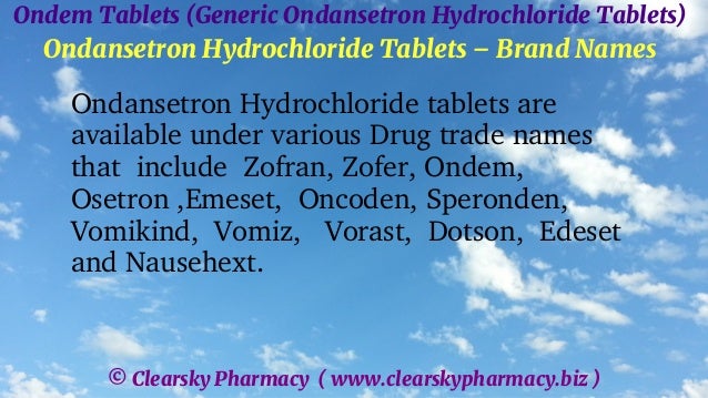 Ondem Tablets (Generic Ondansetron Hydrochloride Tablets) | PDF