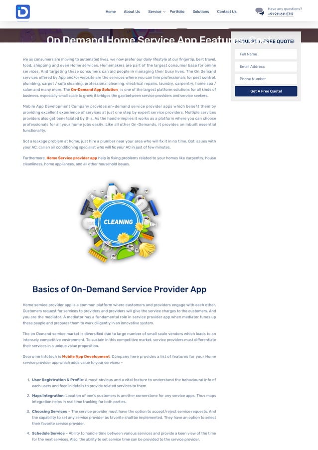 On demand home service app- features and cost | PDF