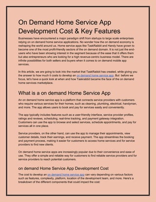 On Demand Home Service App Development Cost & Key Features.pdf | Home ...